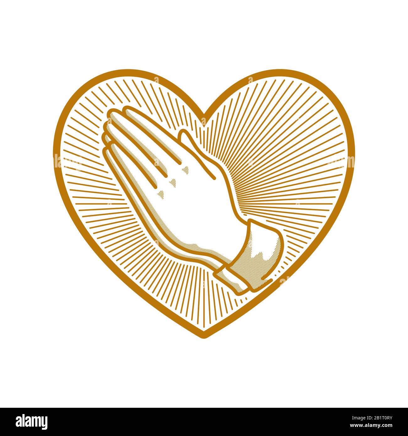 Logo della Chiesa. Simboli cristiani. Mani piegate nella preghiera ...