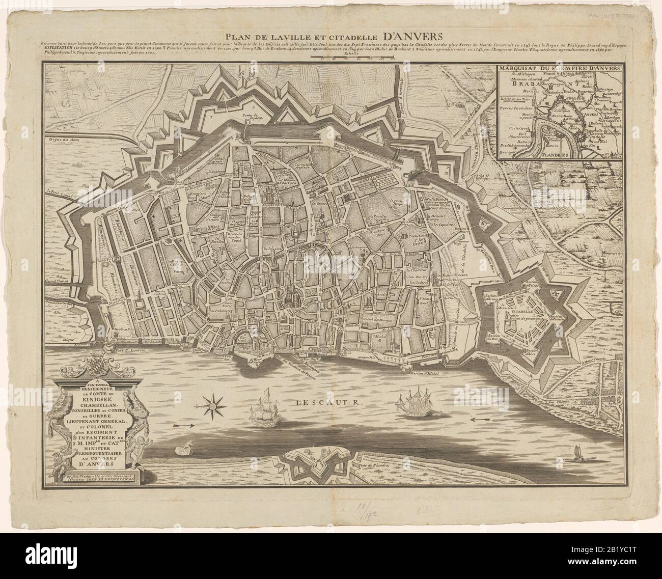 Antica mappa di anversa Immagini e Fotos Stock - Alamy