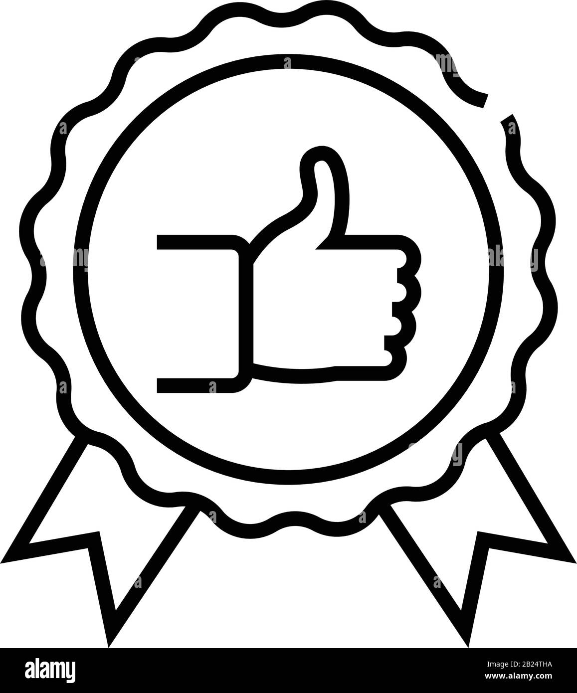 Icona della linea del marchio di qualità, simbolo concettuale ...