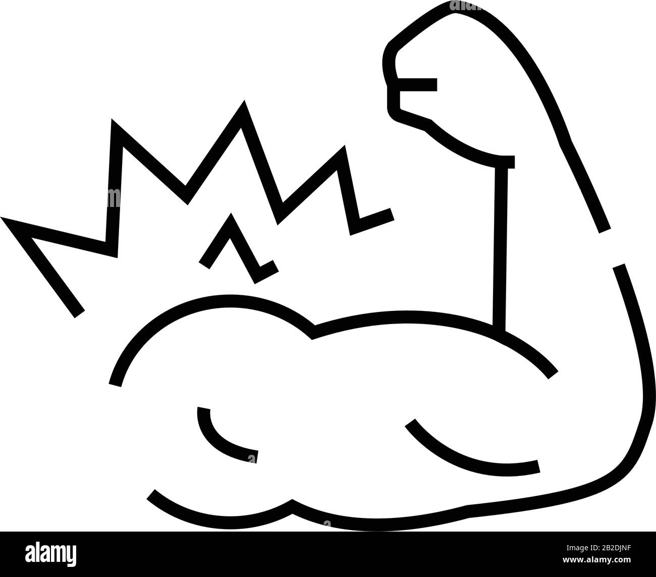 Icona della linea del braccio forte, simbolo concettuale, illustrazione ...