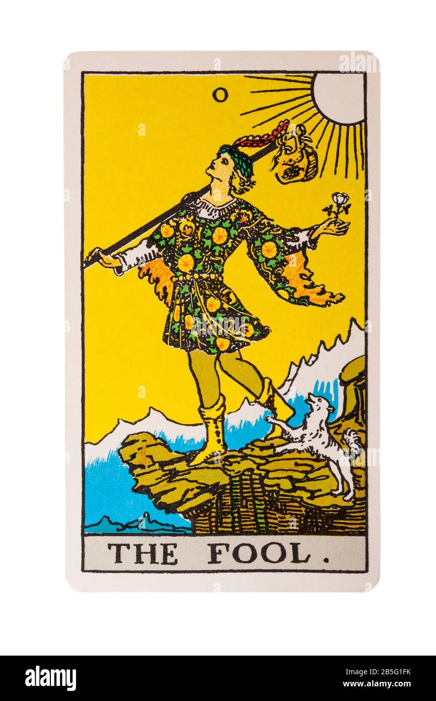 La carta Fool tarot delle Rider Tarot Cards disegnata da Pamela Colman ...