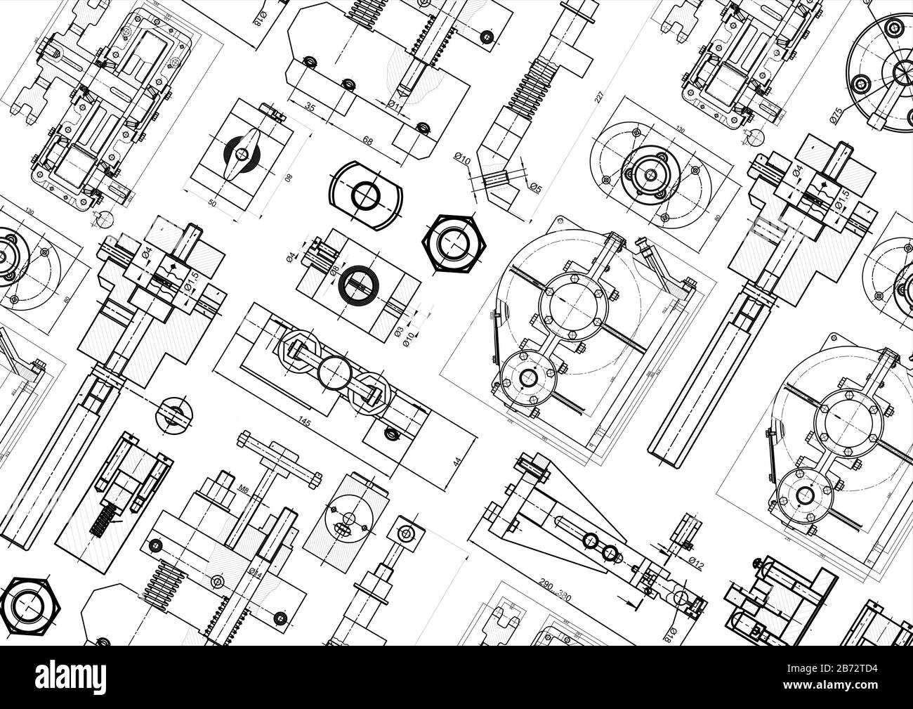 Sfondo del disegno tecnico . Disegno di ingegneria meccanica. Sfondo ...