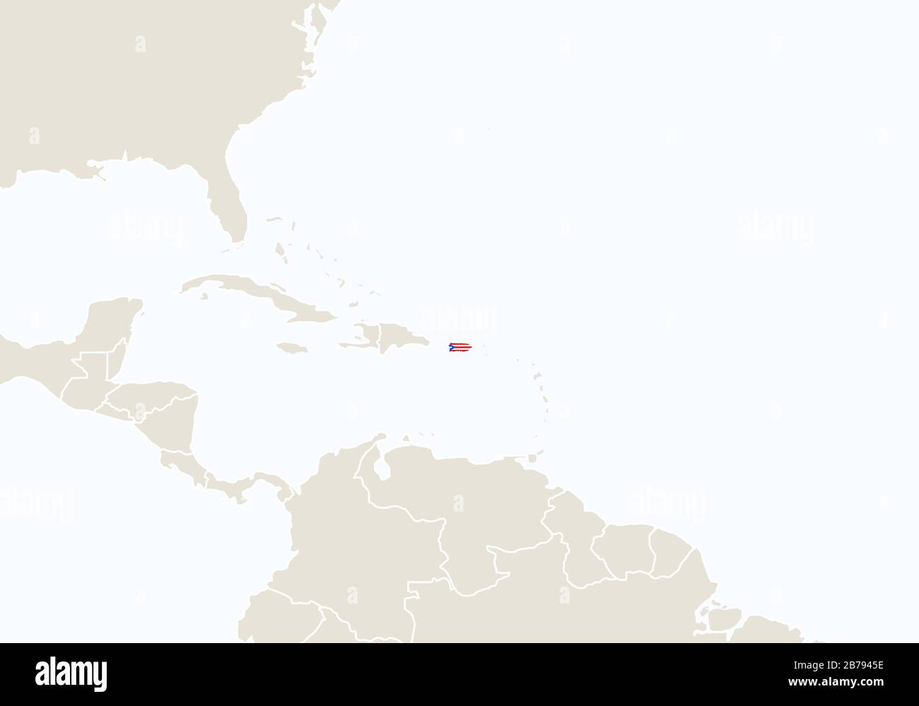 Mappa dell'isola di puerto rico Immagini Vettoriali Stock - Alamy