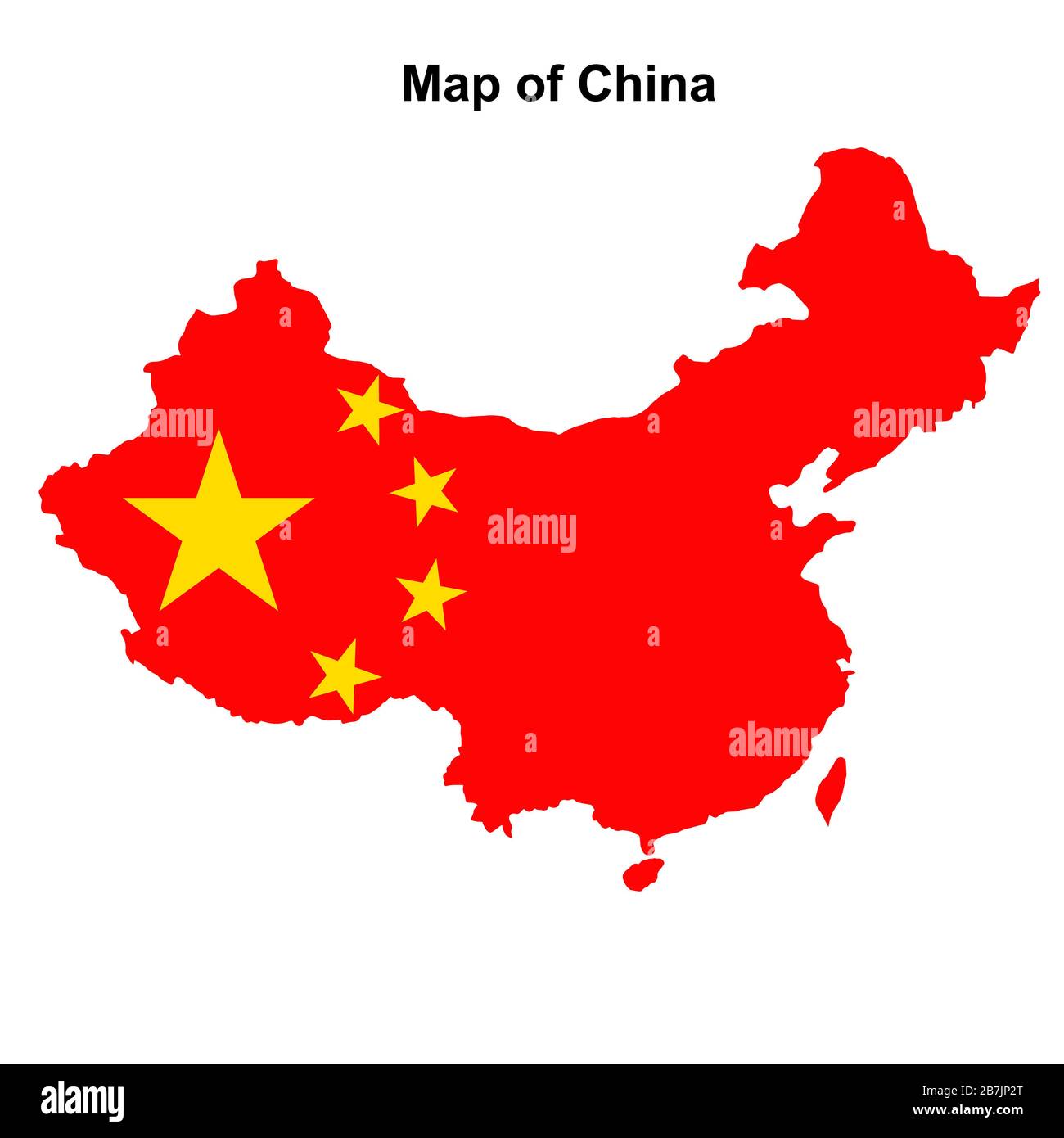 Mappa della Cina con regioni e città. Illustrazione grafica colorata ...
