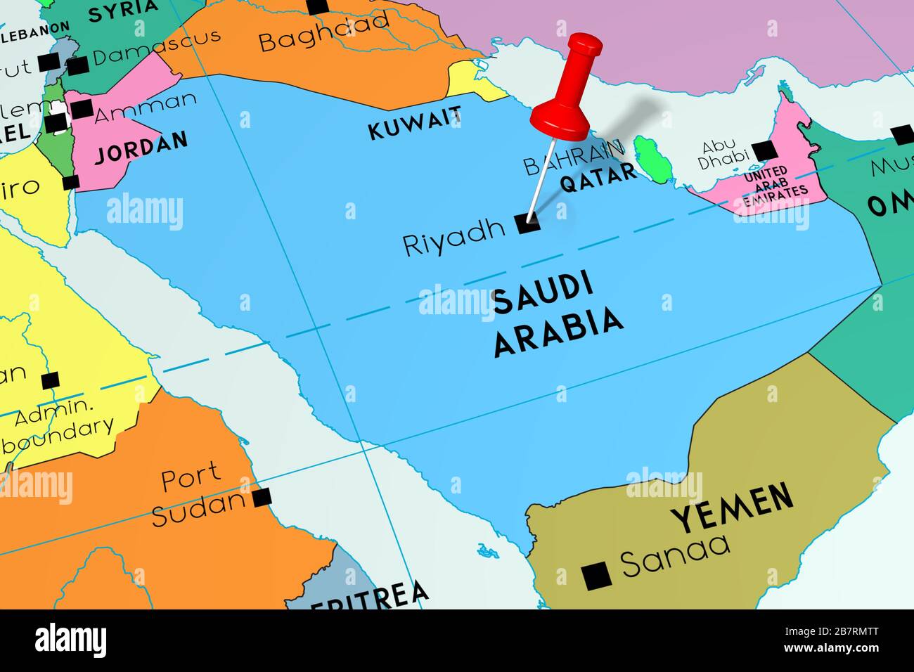 Arabia Saudita, Riyadh - capitale, bloccato sulla mappa politica Foto ...
