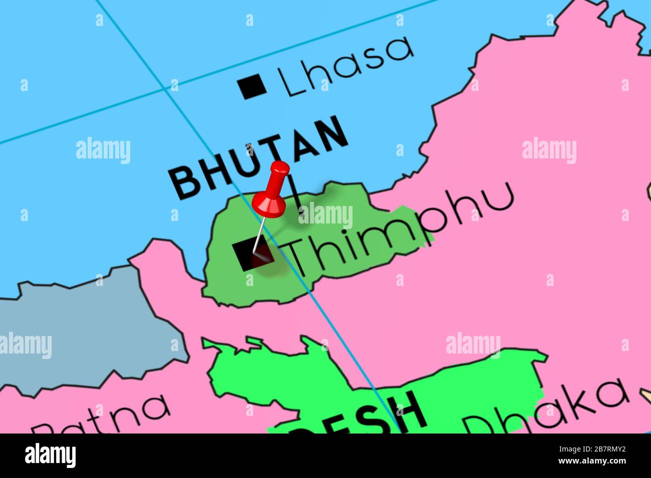 Perno mappa bhutan immagini e fotografie stock ad alta risoluzione - Alamy
