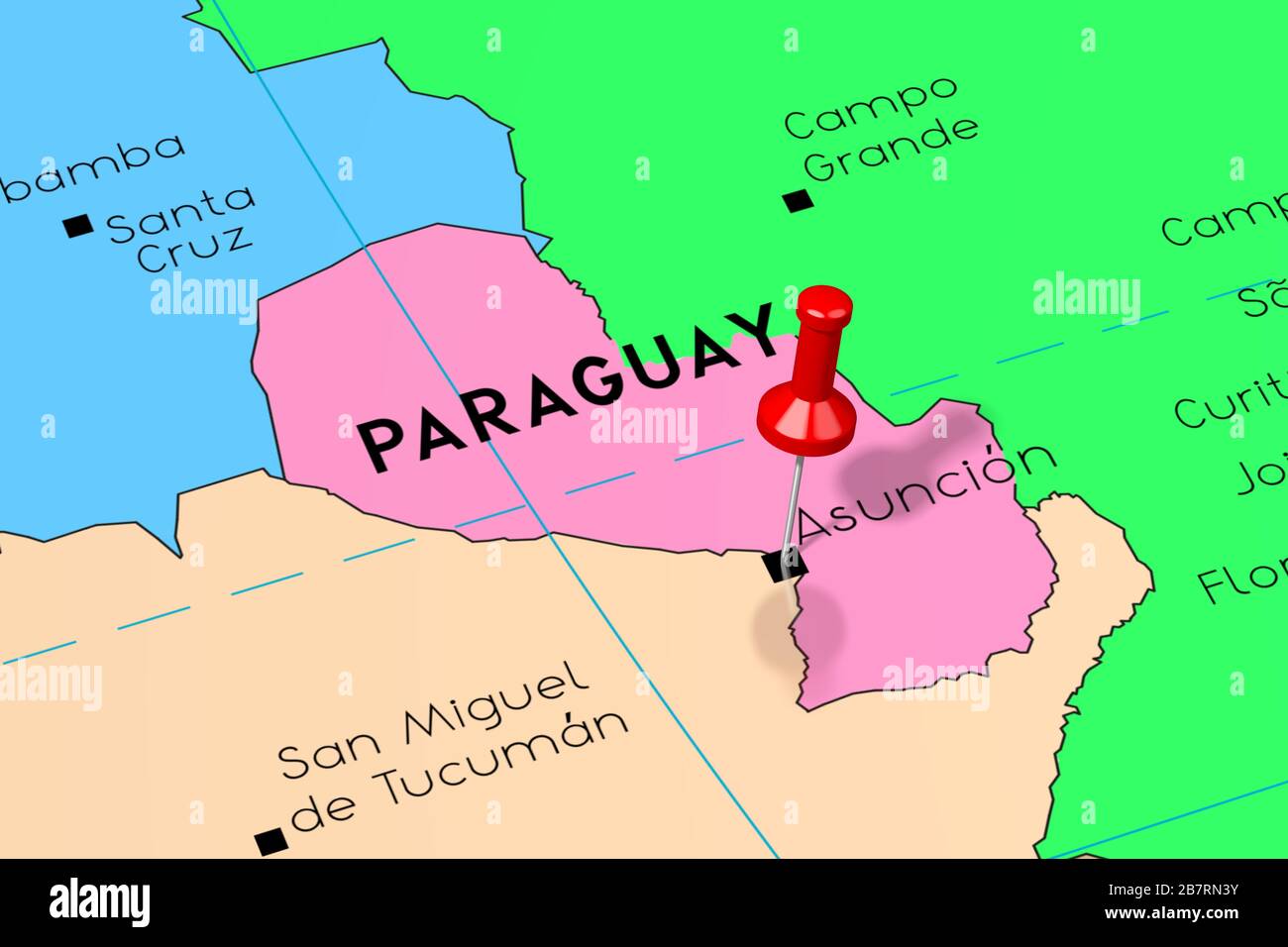 Paraguay political map capital asuncion immagini e fotografie stock ad ...