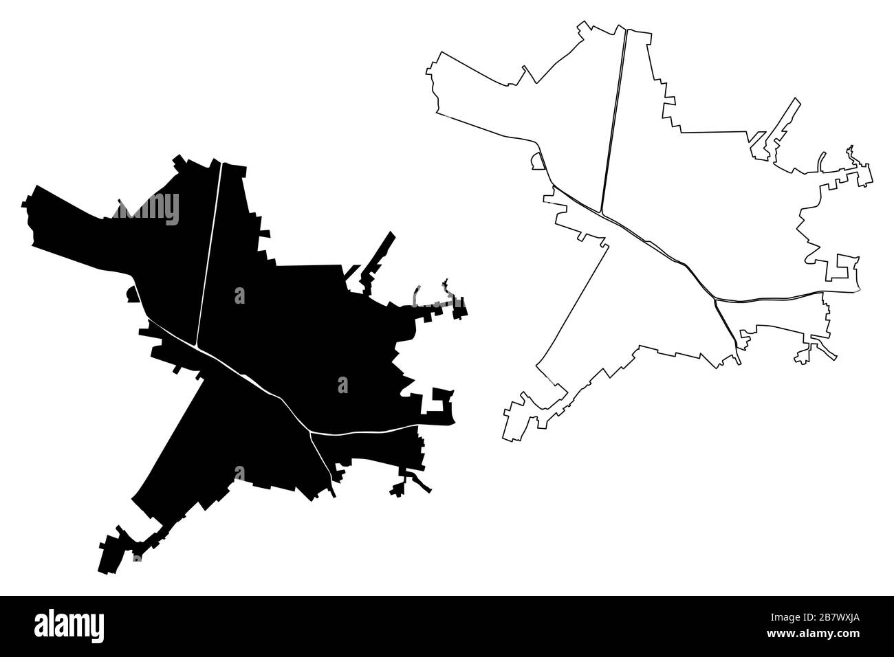 Mappa di ferrara Immagini Vettoriali Stock - Alamy