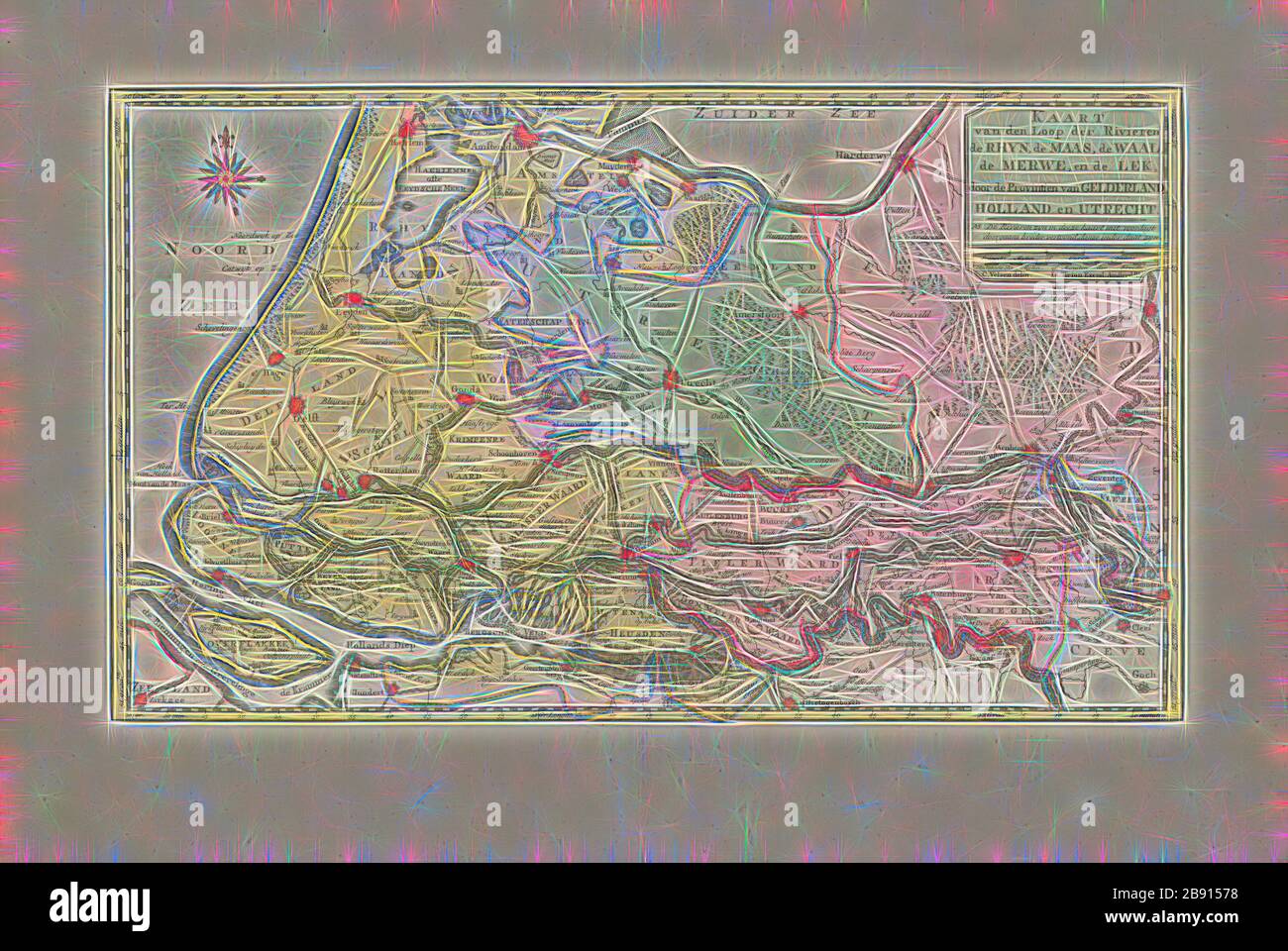 Kaart van den loop der rivieren de rhijn immagini e fotografie stock ad ...