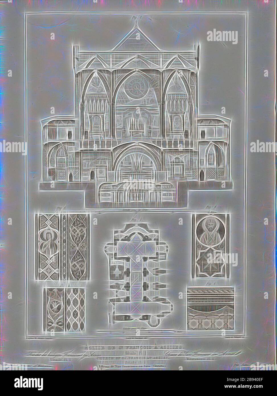 Chiesa di San Francesco ad Assisi. Dettagli Pl. 2., pianta e sezione ...
