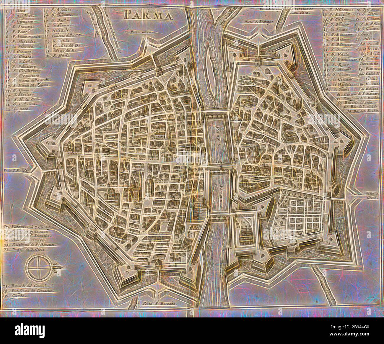 Parma, Mappa di Parma, Fig. 26, secondo p. 118, 1640, Martin Zeiller ...