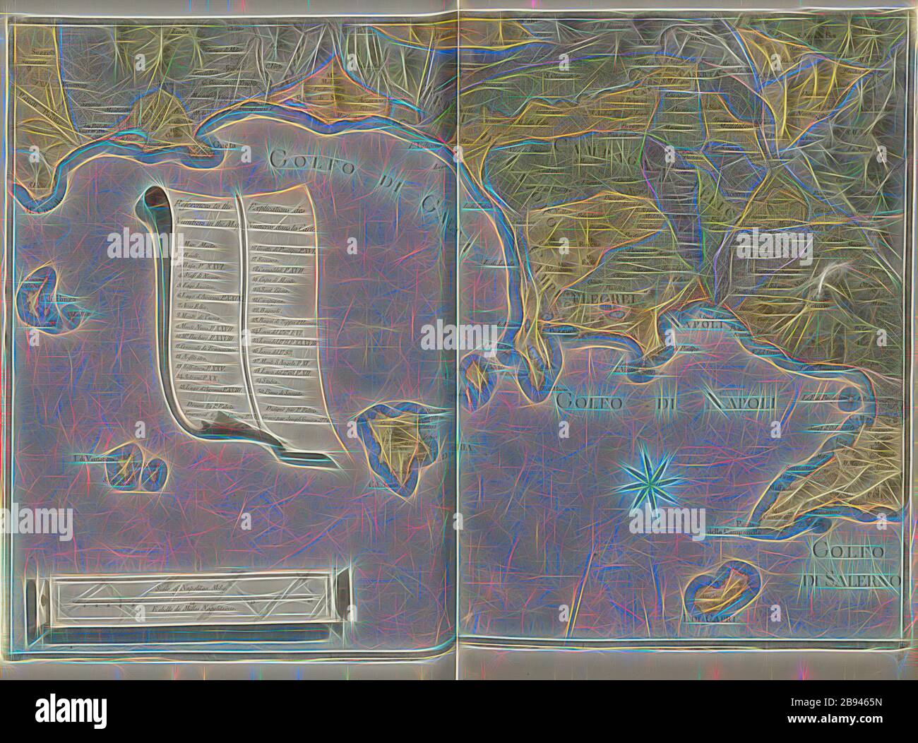 Lago Tirreno, Mappa del Mar Tirreno, Golfo di Gaeta, Golfo di Napoli ...