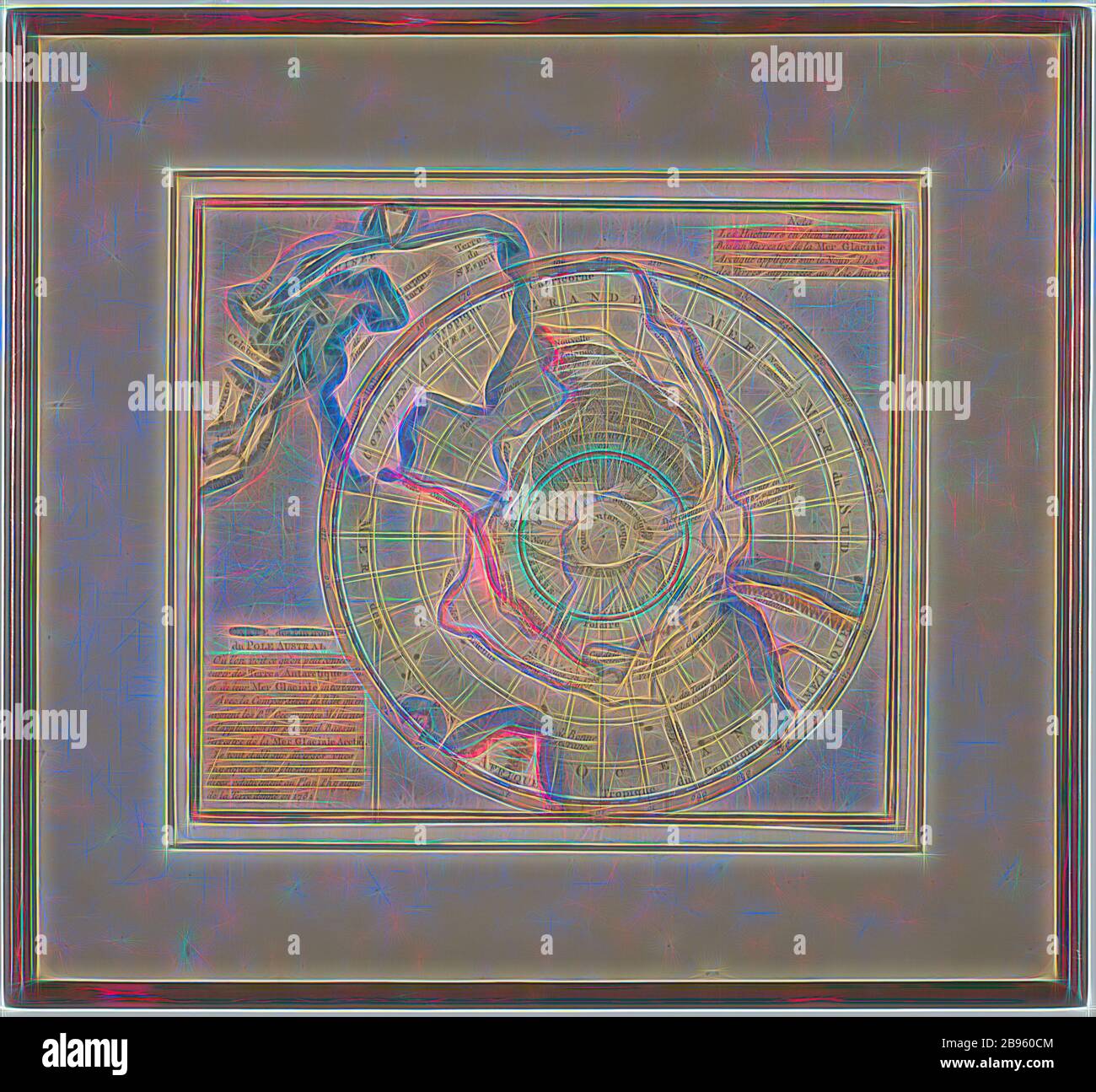 Mappa - Antartide & l'Emisfero Meridionale, 1752, litografia colorata a ...