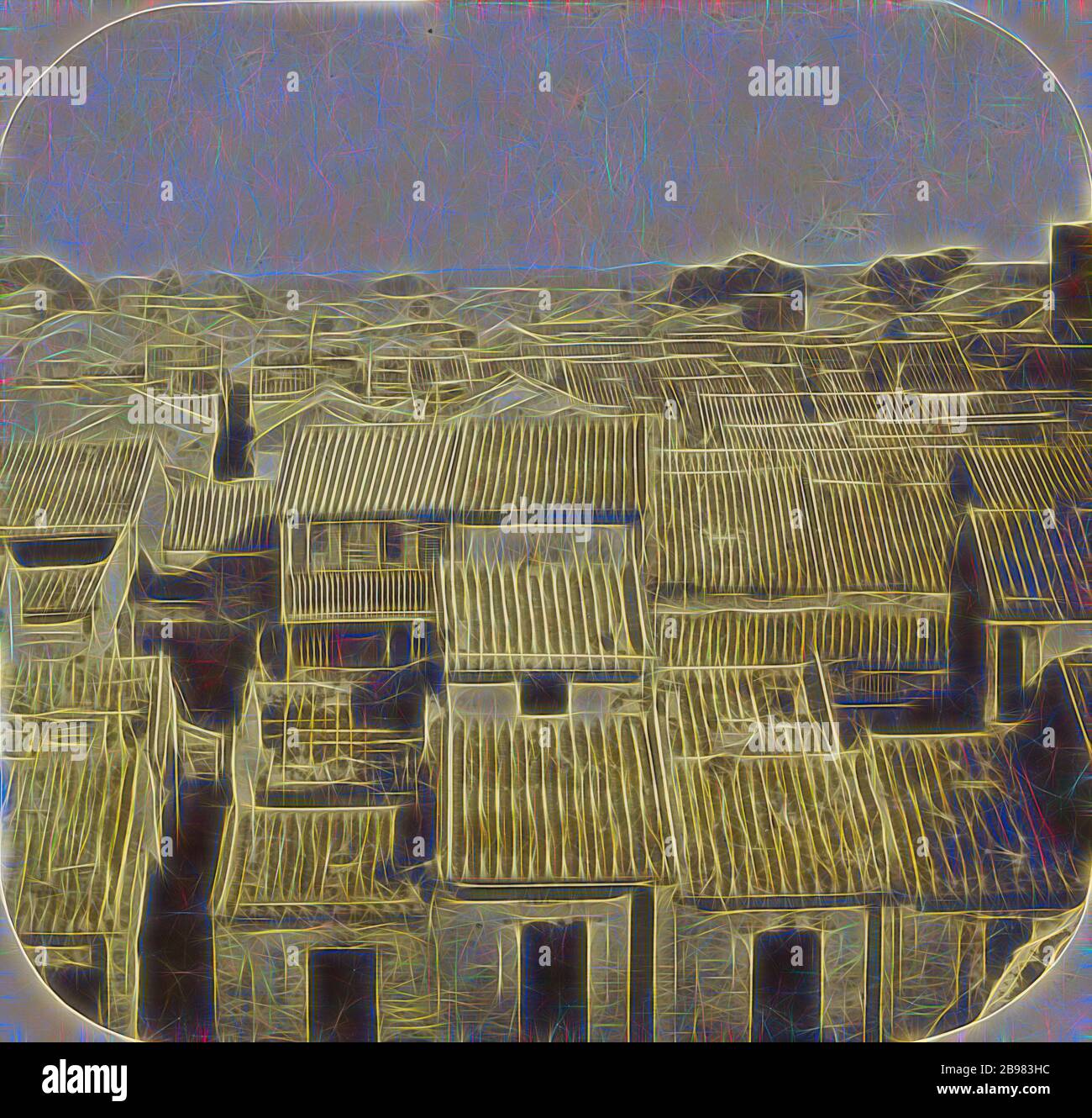 Cantone. Suburbs sud-orientali della città del Cantone. Vista dalla ...