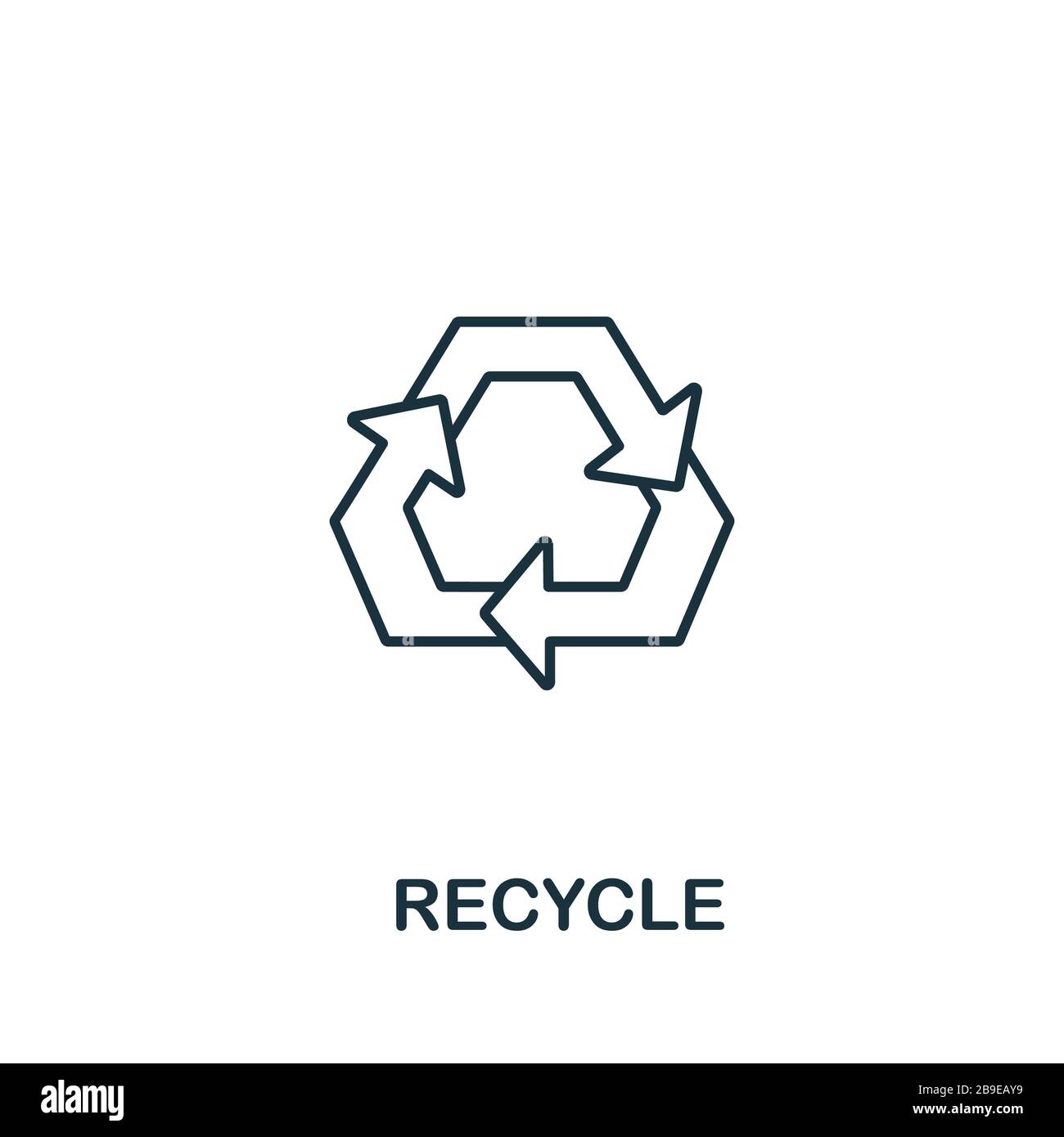 Icona di riciclo dalla raccolta di energia pulita. Elemento di linea ...
