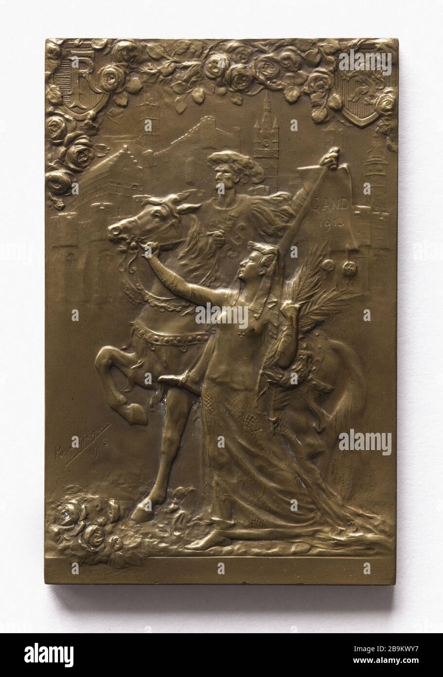 Medaglia della sezione francese alla Fiera Mondiale di Gand, 1913 René Grégoire (1871-1945 ...