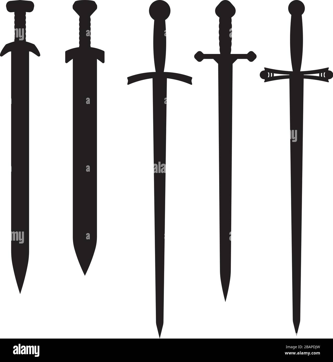 Antiche spade medievali Immagini Vettoriali Stock - Alamy