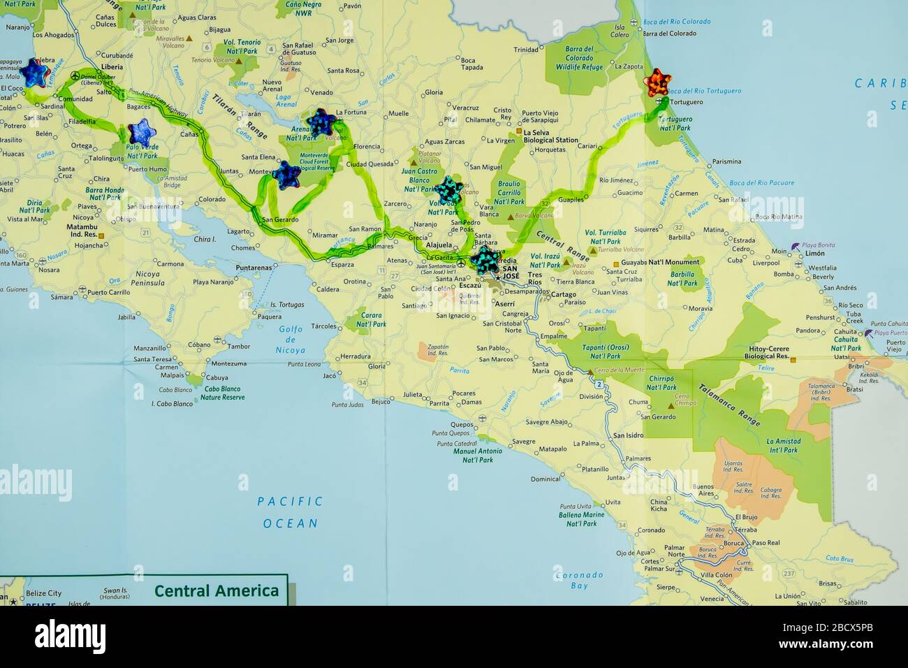Mappa della costa rica immagini e fotografie stock ad alta risoluzione ...