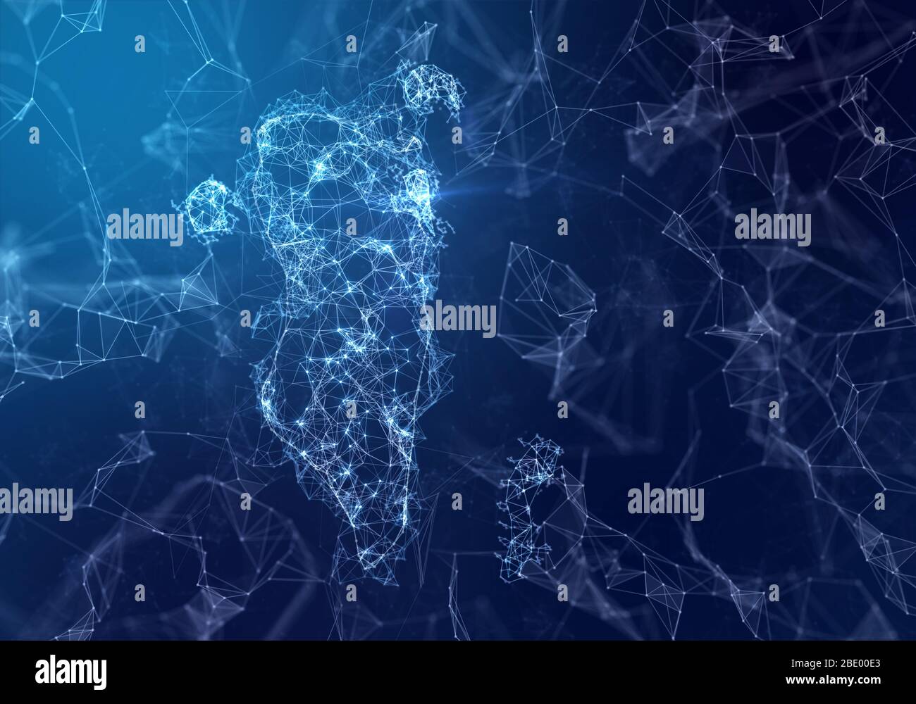 La mappa del Bahrain indica una rete connessa di punti e linee. (serie ...
