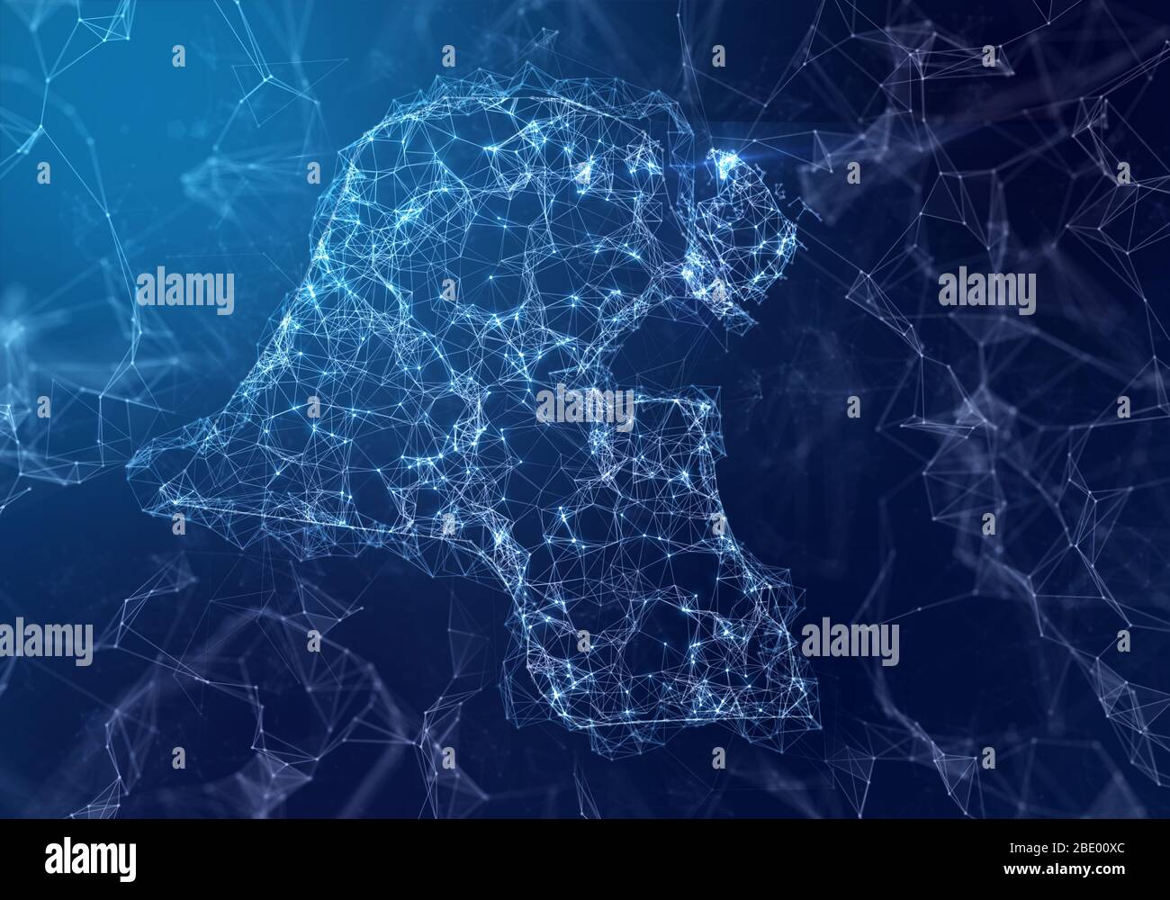 La mappa del Kuwait che indica una rete connessa di punti e linee ...