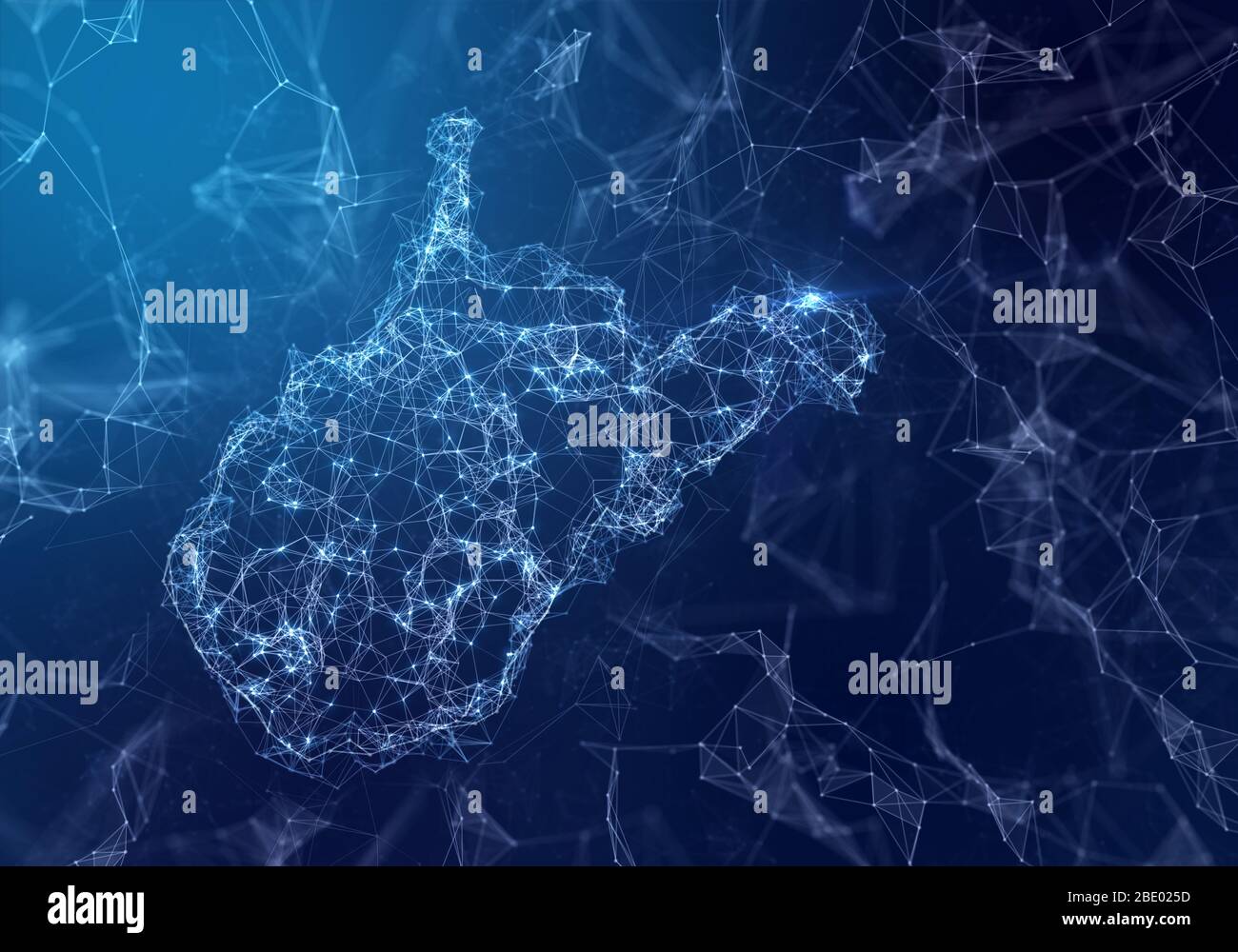 La mappa della Virginia Occidentale che indica una rete connessa di ...