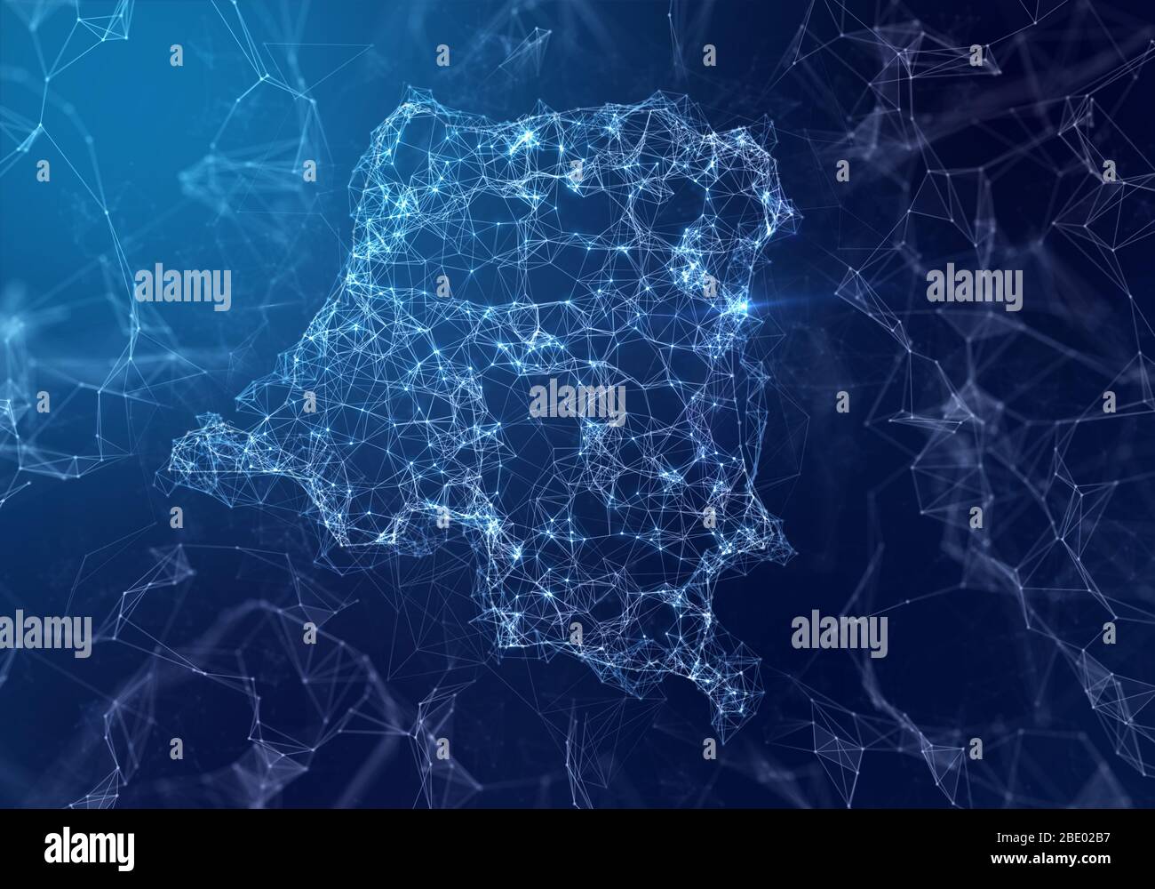 La mappa della Repubblica Democratica del Congo indica una rete ...