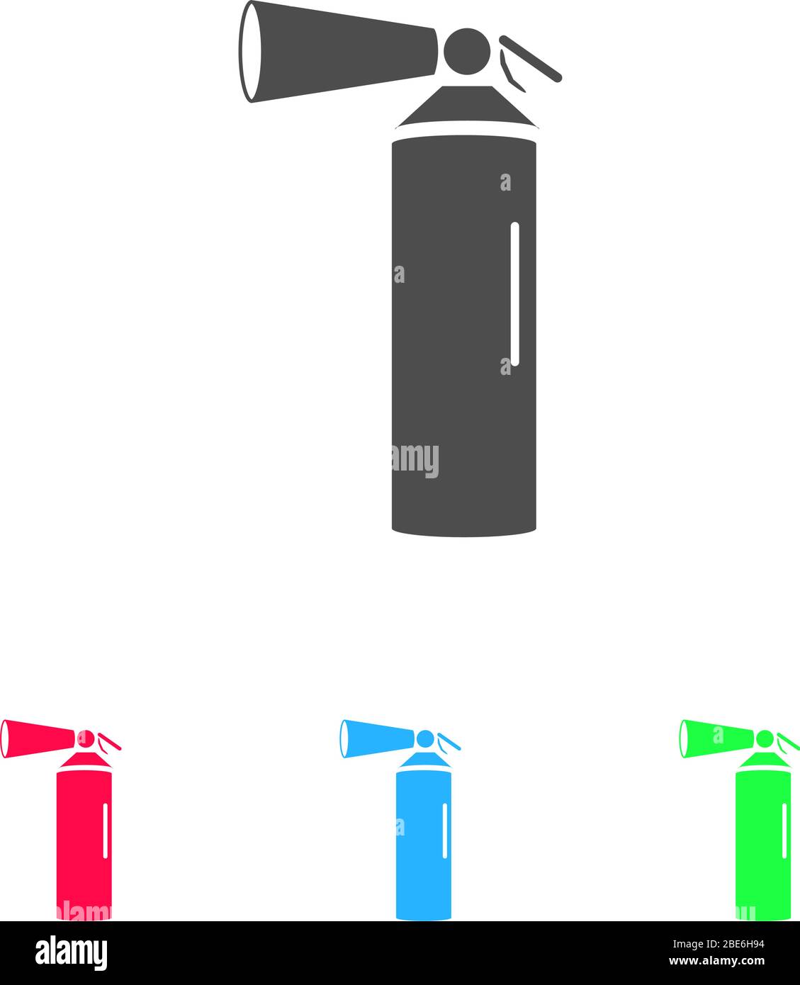 Icona dell'estintore piatta. Pittogramma a colori su sfondo bianco ...