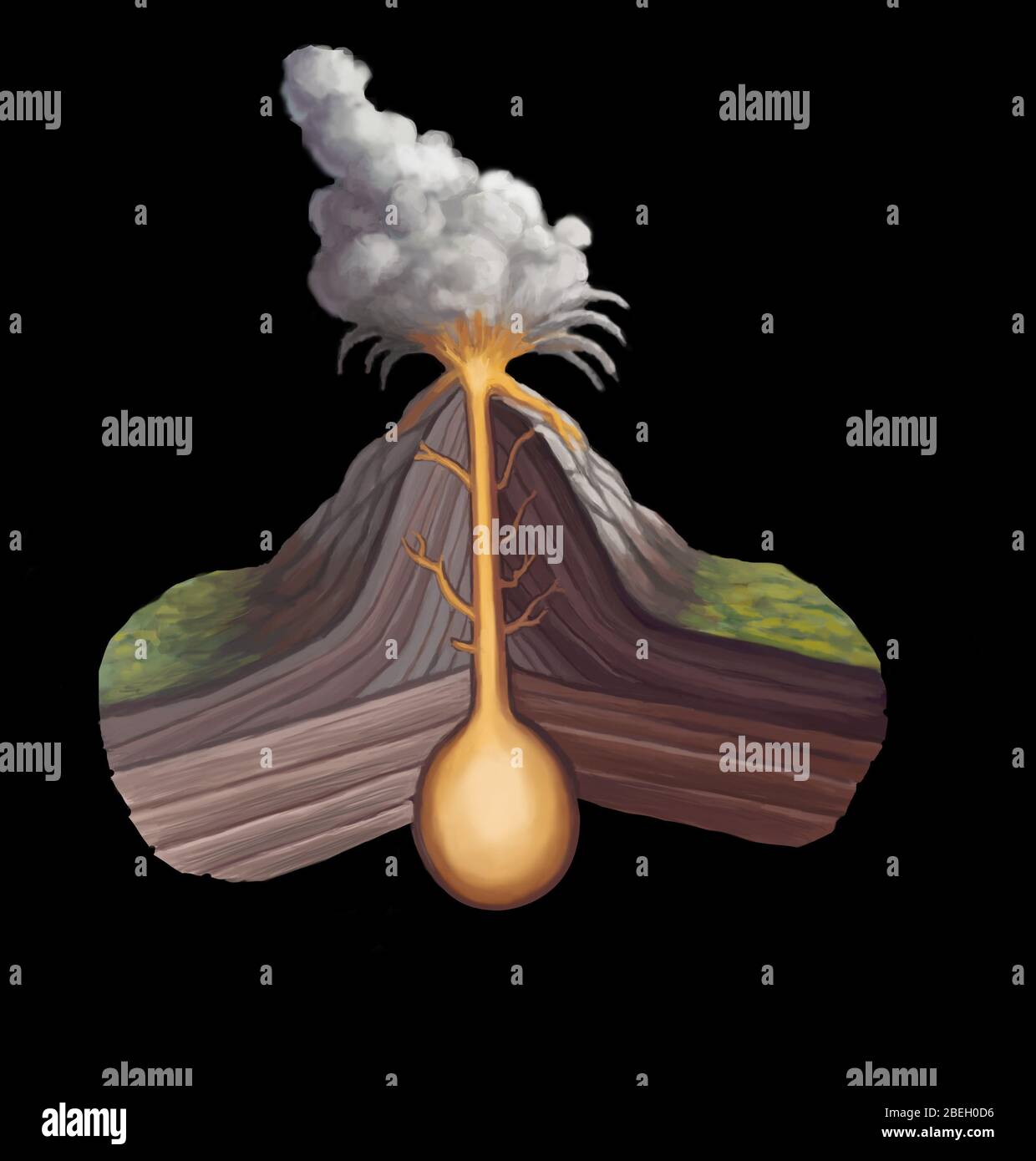 Volcanic eruption illustration immagini e fotografie stock ad alta ...