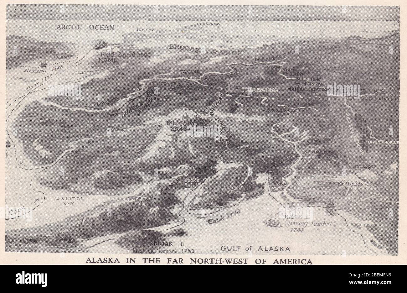Mappa D'epoca Dell'alaska Immagini e Fotos Stock - Alamy