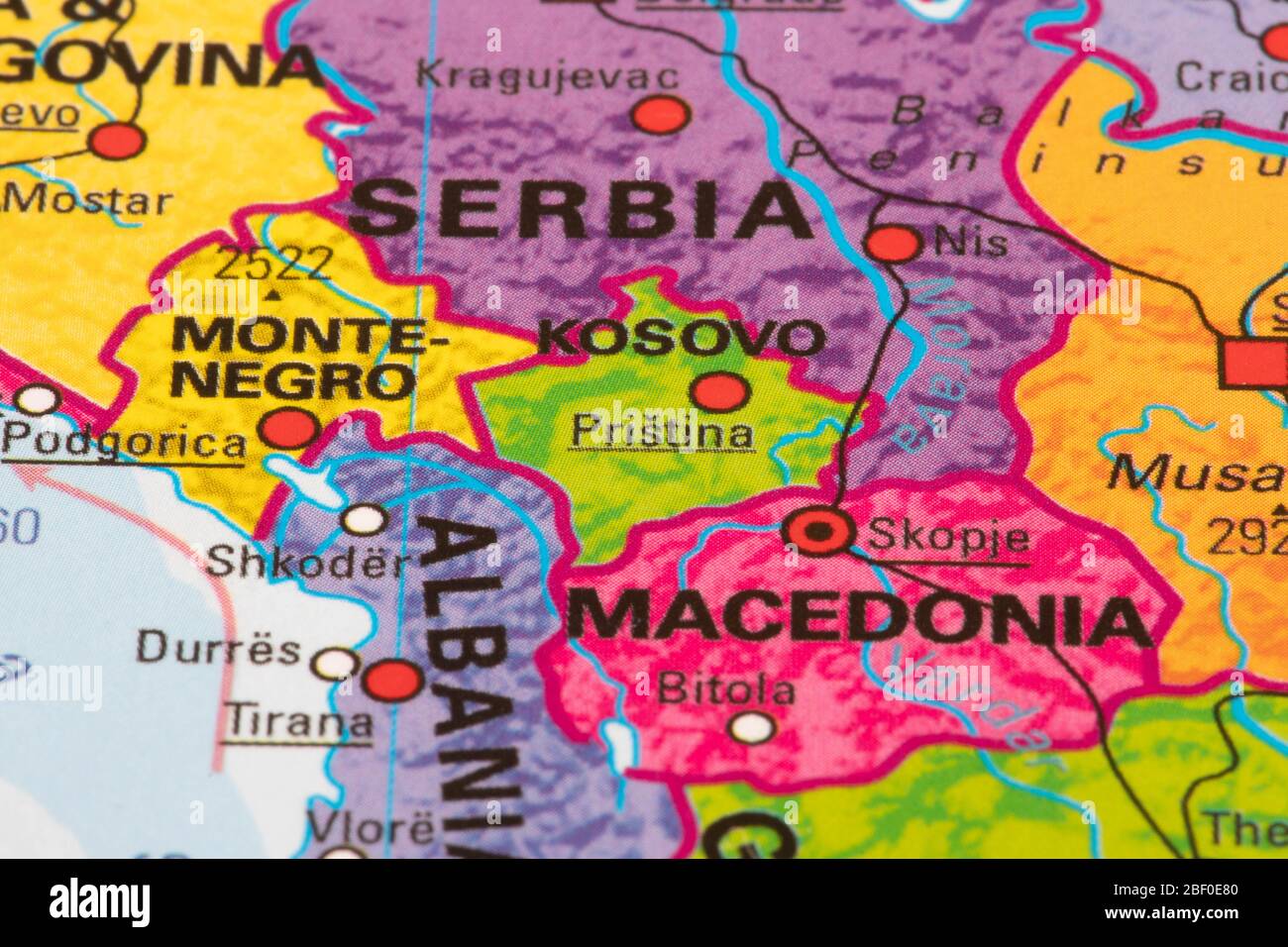Europa, mappa del Kosovo Foto stock - Alamy