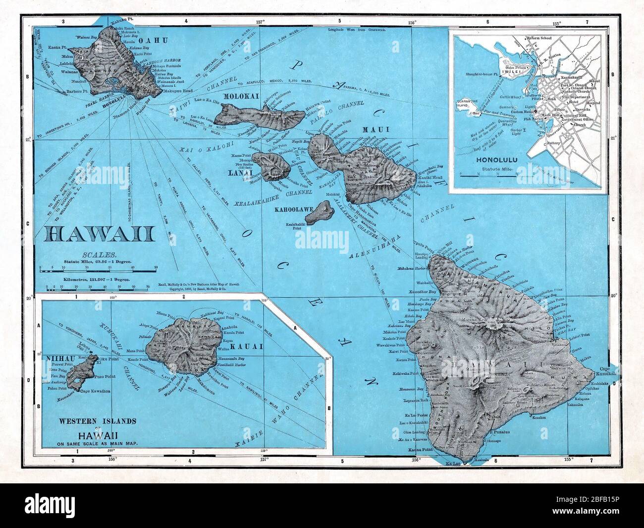 Mappa isole hawaiane immagini e fotografie stock ad alta risoluzione ...