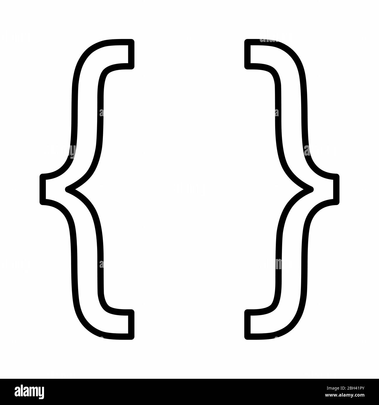 Icona lineare con parentesi graffa su sfondo bianco Immagine e ...
