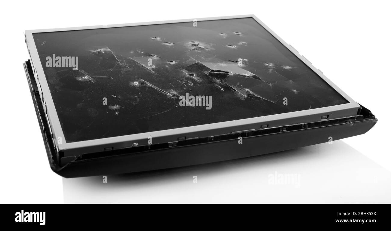 Schermo del computer rotto Foto e Immagini Stock in Bianco e Nero - Alamy