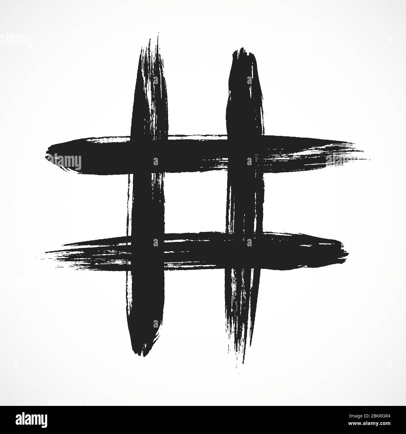 Hashtag pennello tracciato a mano sporco disegno icona simbolo arte ...