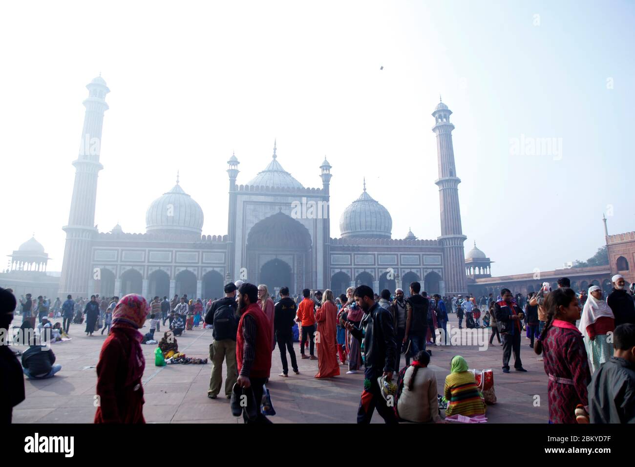 Moschea islamica di Jama Masjid, Masjid-i Jahan-Numa, Vecchia Delhi ...