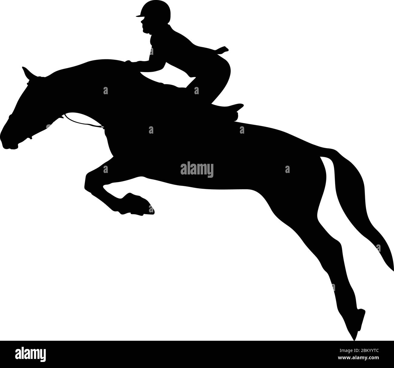 Sagoma di cavallo e cavaliere Foto e Immagini Stock in Bianco e Nero ...