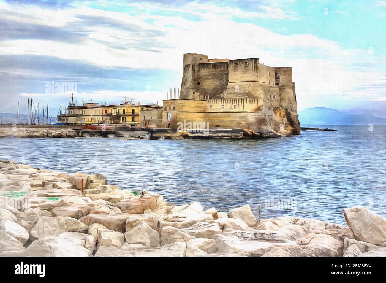 Colorful drawing medieval castle on immagini e fotografie stock ad alta ...