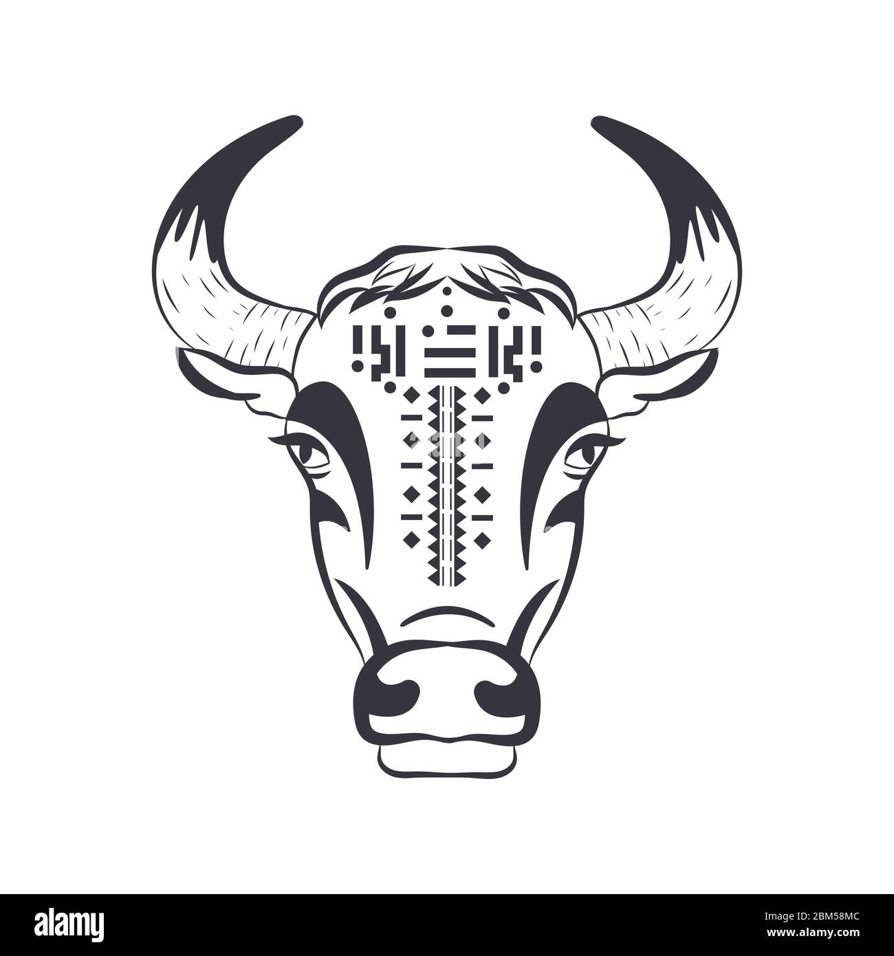 Testa stilizzata della mucca Immagini Vettoriali Stock - Alamy