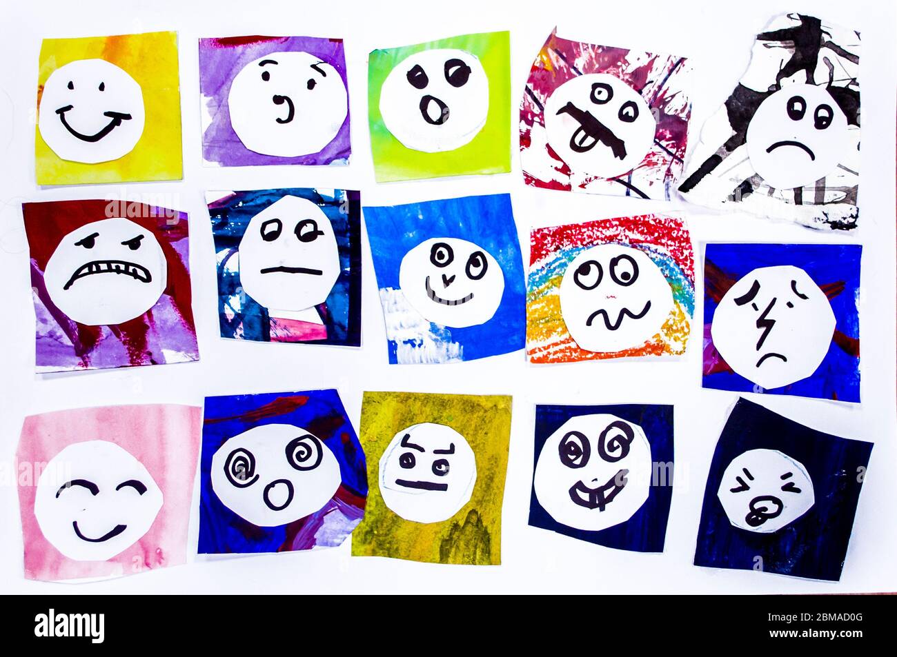 Emozioni e colori. Collage grafico pittoresco. Illustrazione dell ...