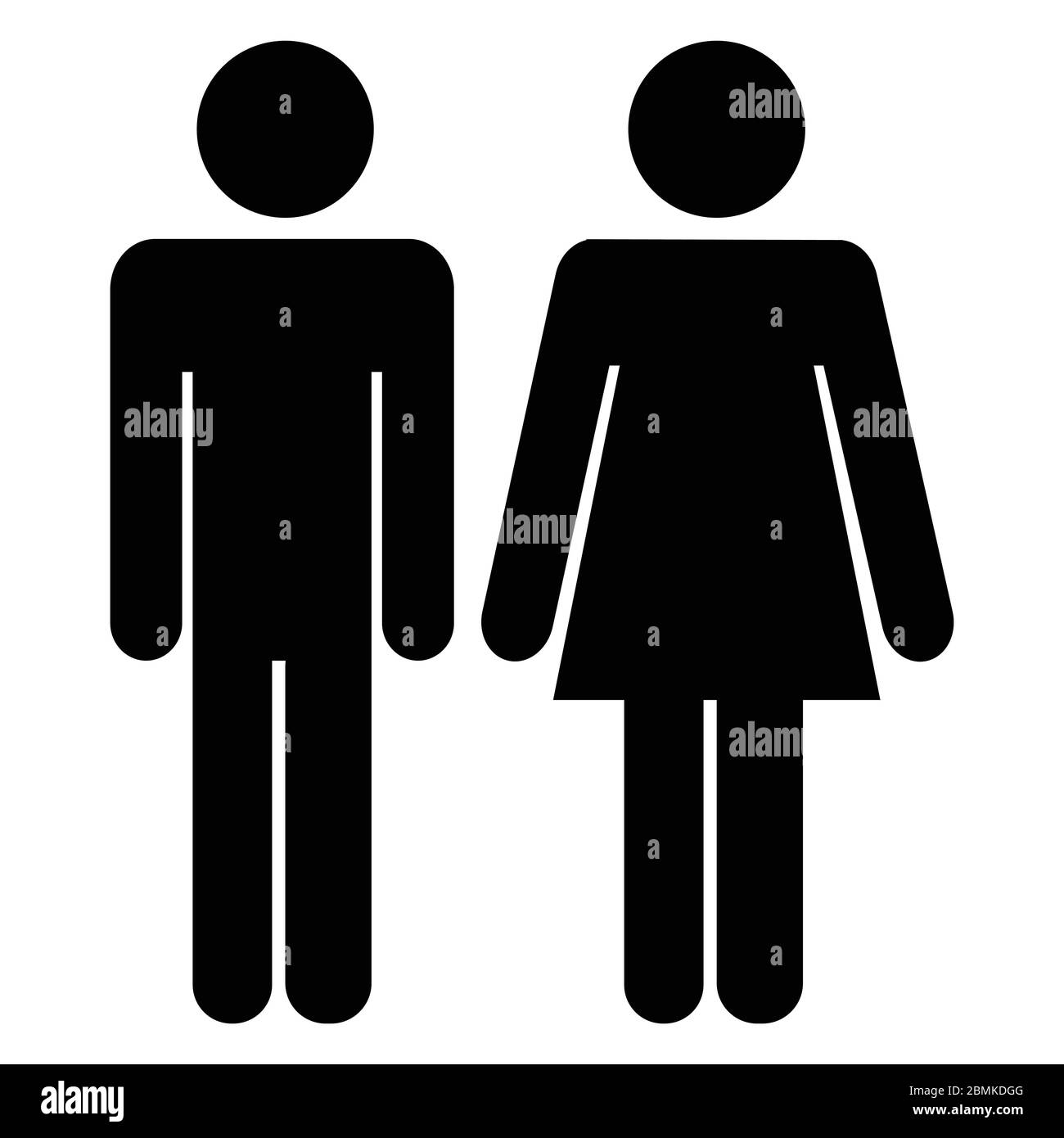 Icona uomo Donna Stick Figura. Illustrazione in bianco e nero ...