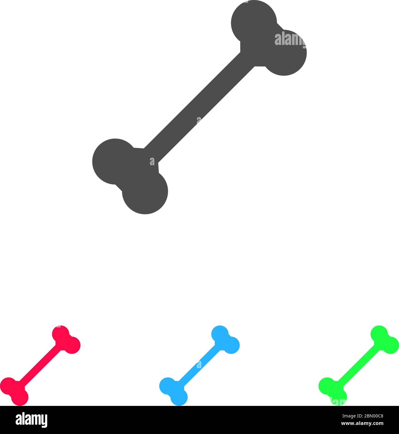 Icona Dell'Osso del cane piatta. Pittogramma a colori su sfondo bianco ...