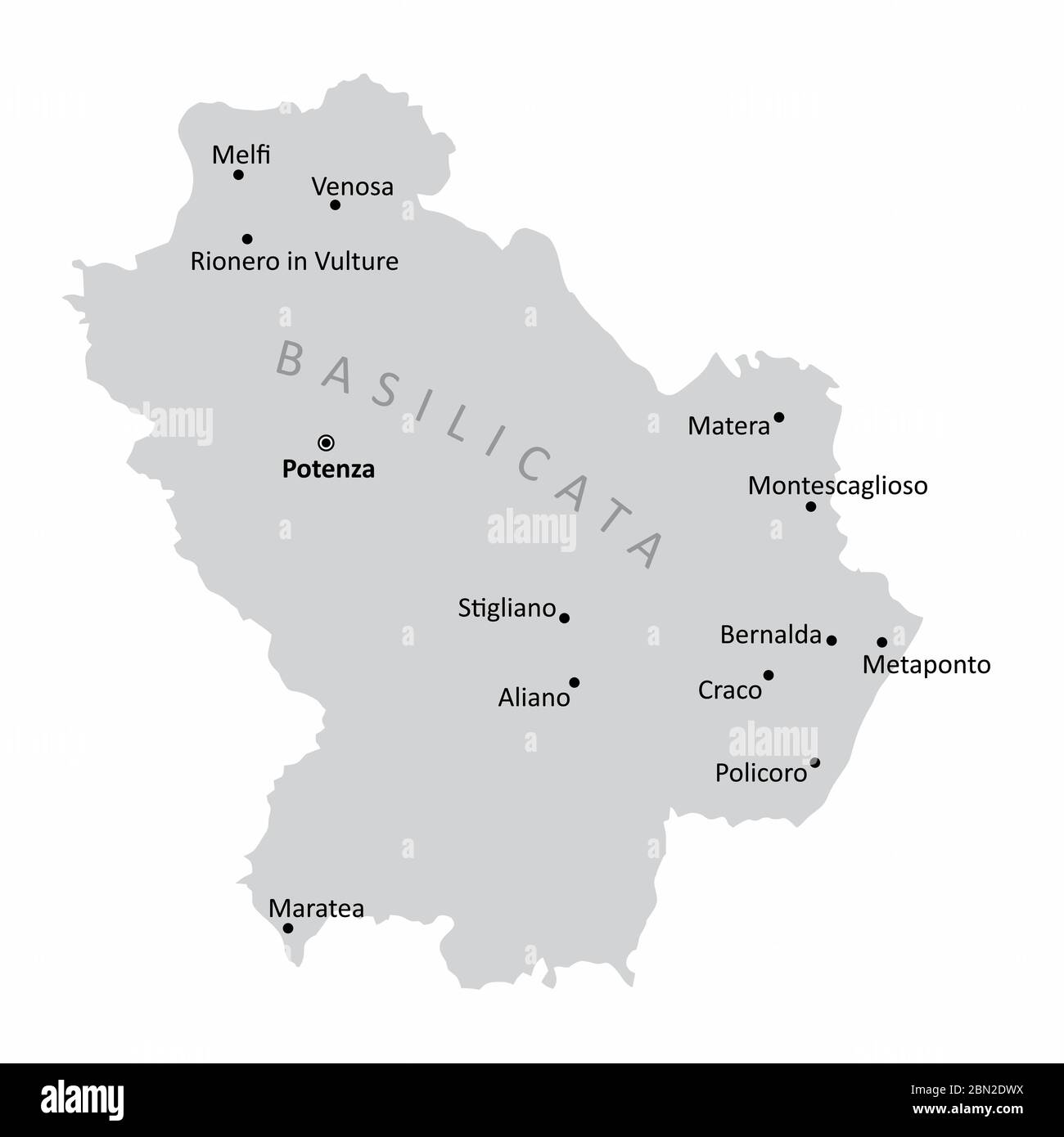 Mappa di matera Immagini Vettoriali Stock - Alamy