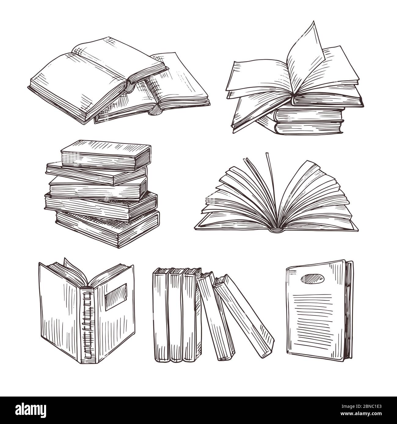 Libri di schizzo. Libro aperto vintage e libro di disegno dell ...
