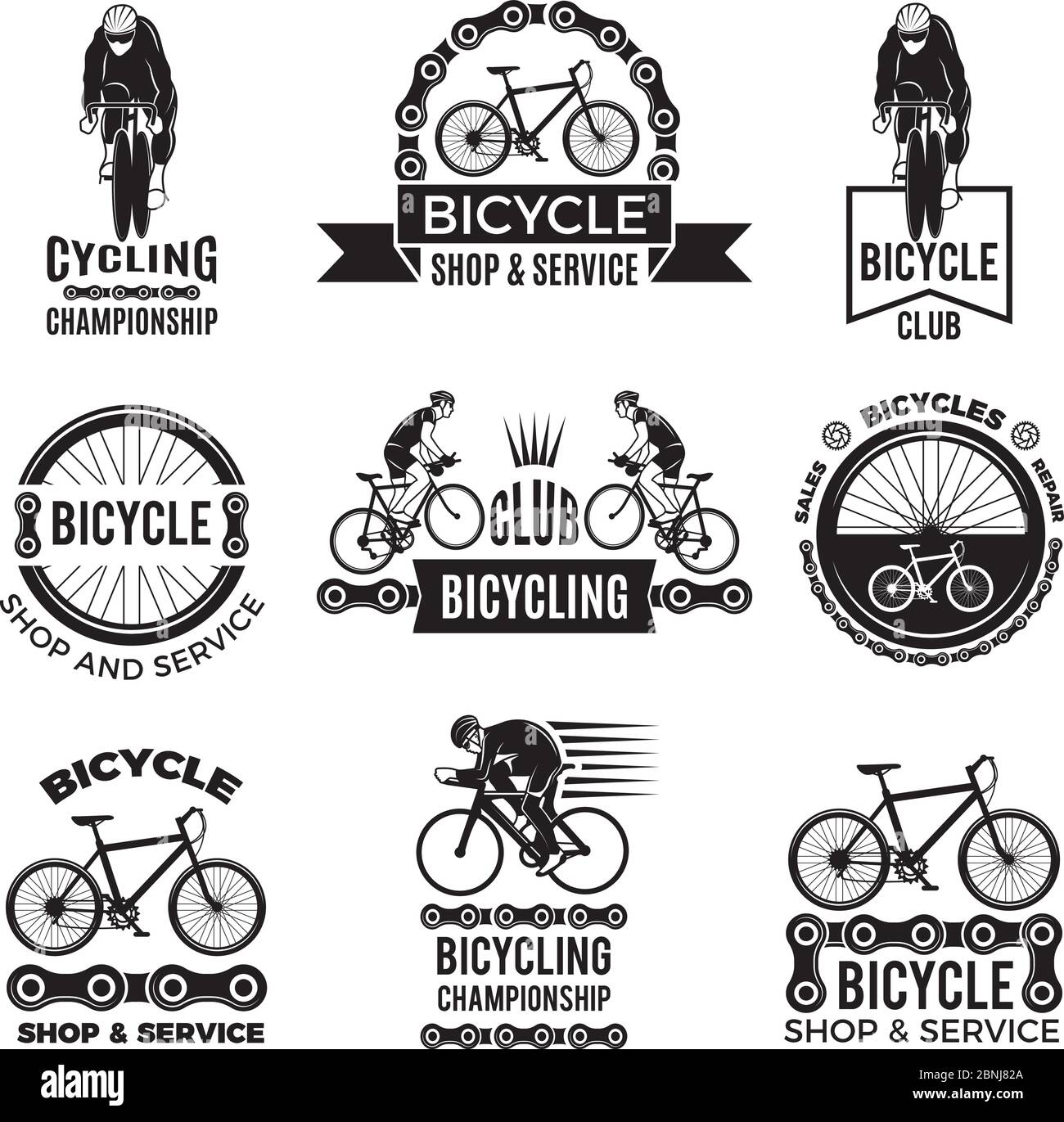 Bicycle logo logo logos logo Immagini Vettoriali Stock - Alamy