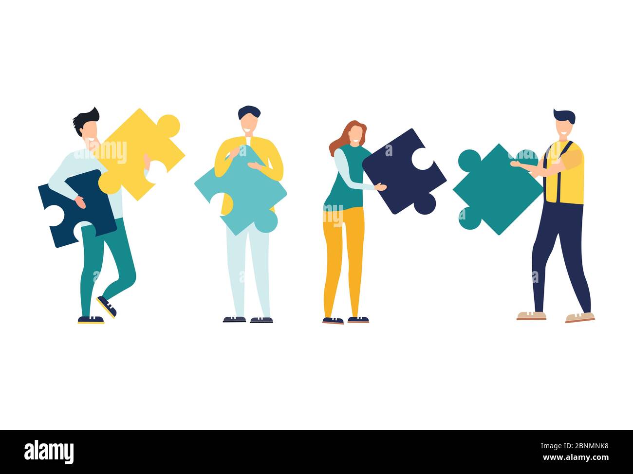 Concetto di business. Metafora del team. Persone che collegano gli ...