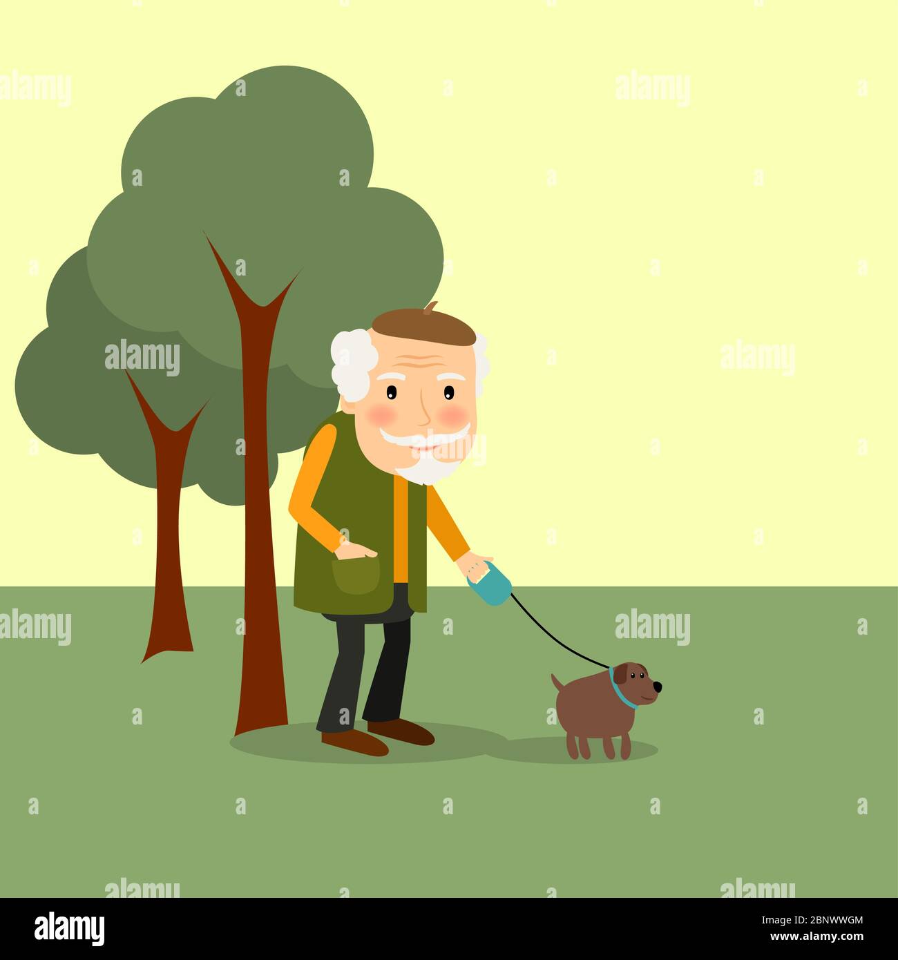 Senior Cane Cartoon Illustration Immagini Vettoriali Stock - Alamy