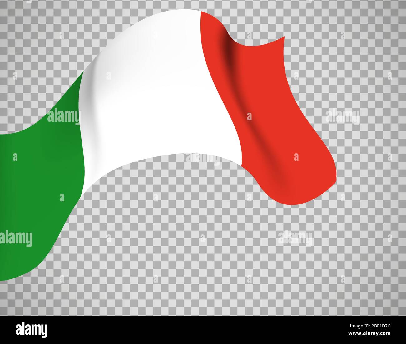 Icona della bandiera italiana su sfondo trasparente. Illustrazione ...