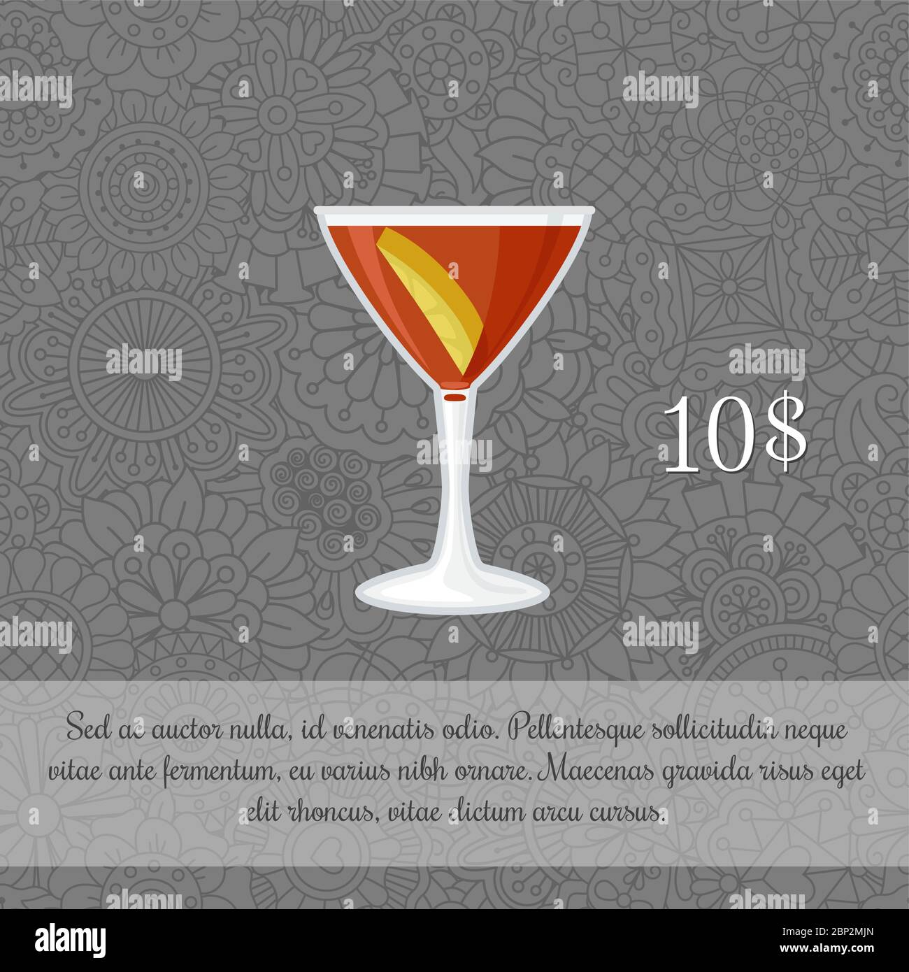 Carta de menú de bebidas Immagini Vettoriali Stock - Alamy