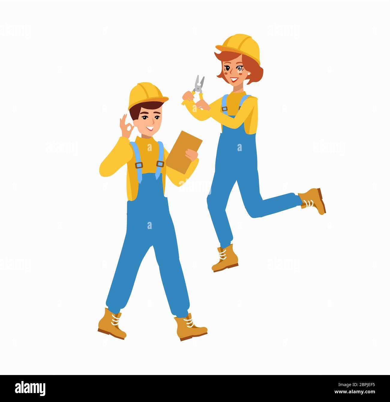 disegno vettoriale dei caratteri di lavoro. Animare il personaggio ...