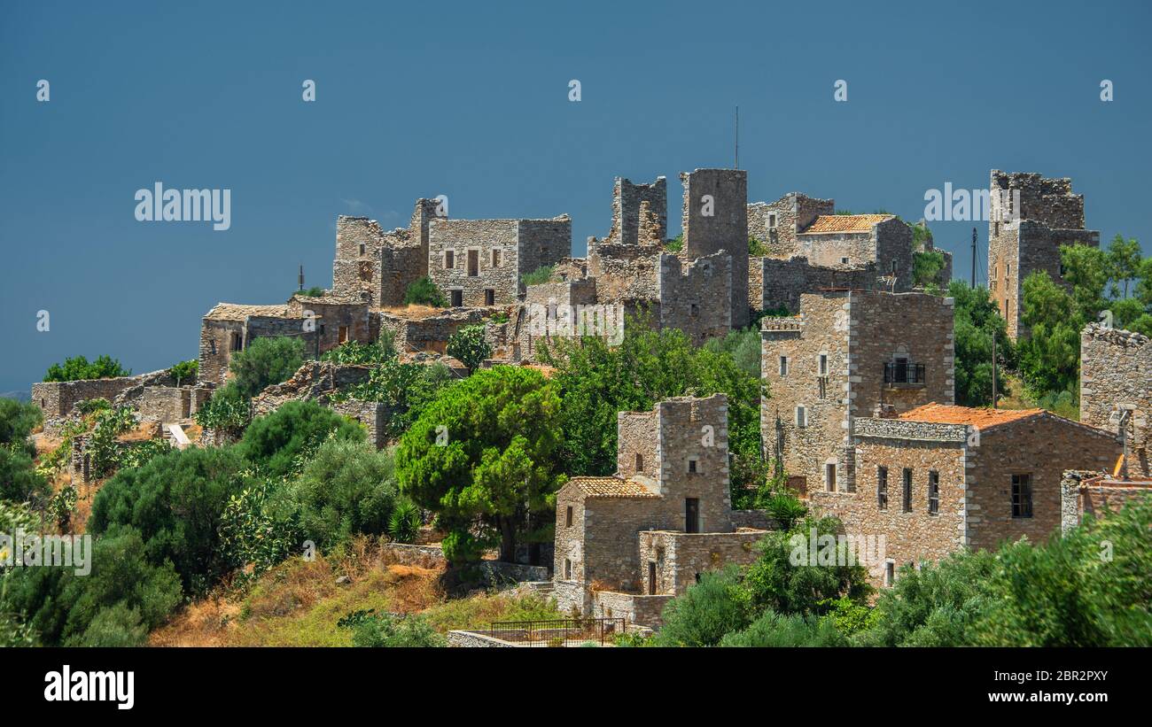 Vatheia, un villaggio sulla penisola di mani, in Grecia. Una delle ...